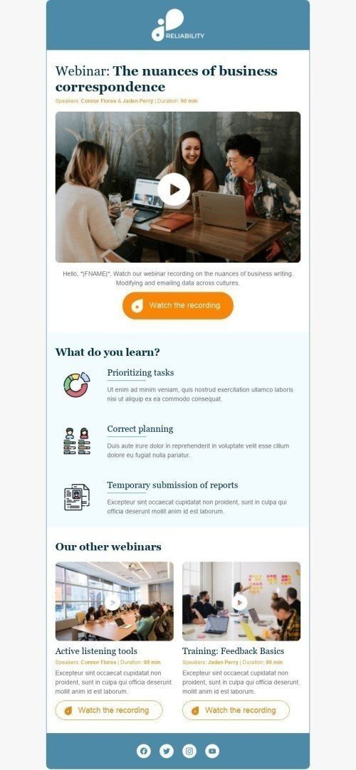 Webinar recording Email Template by Stripo.email