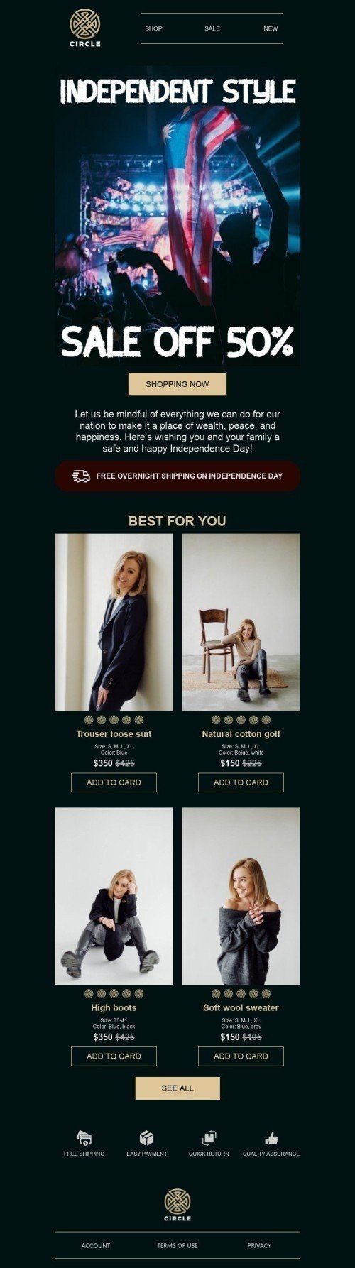 Free 4th of July Email Templates. Independence Day HTML Email Templates ...