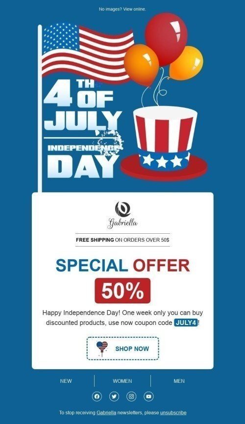 Free 4th of July Email Templates. Independence Day HTML Email Templates ...