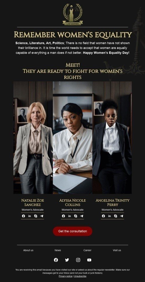 Women's advocate Email Template by Stripo.email