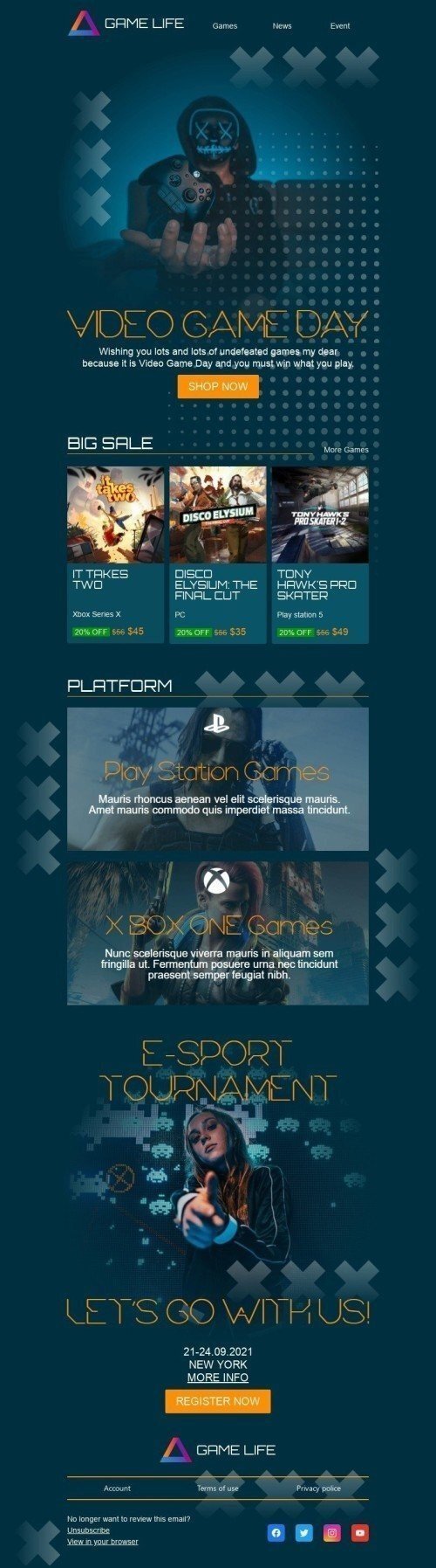 Game life Email Template by Stripo.email