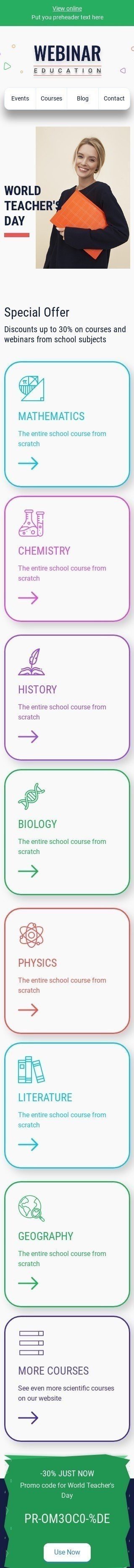 Courses from school subjects Email Template by :full_name — Stripo.email