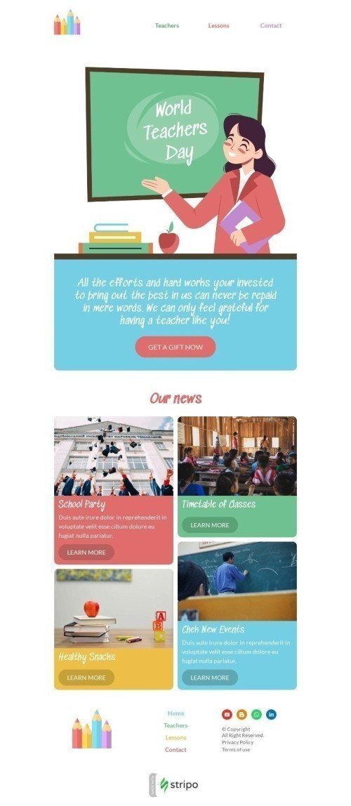 Important information inside Email Template by Stripo.email