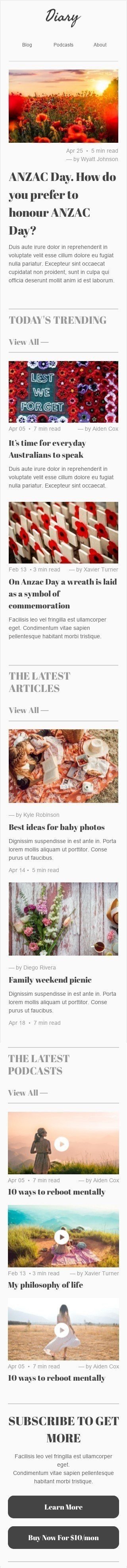 Celebrate Anzac Day Email Template by Stripo.email