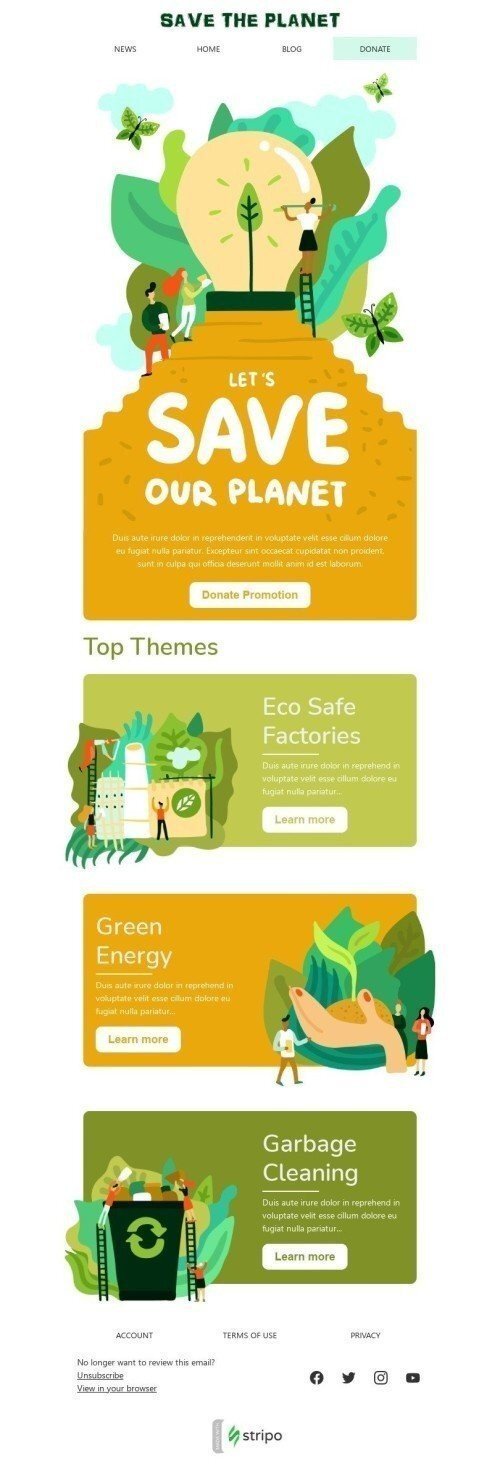 Save the planet Email Template by Stripo.email