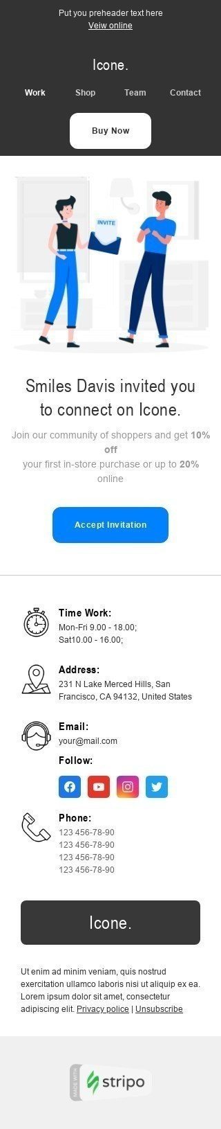 Obvious Invitation Email Template by Stripo.email