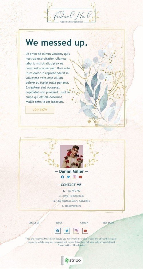 Wedding florist Email Template by Stripo.email