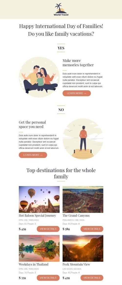 Do you like family vacations? Email Template by Stripo.email