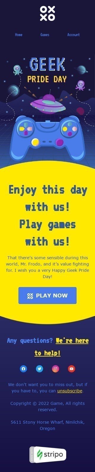 Play games with us Email Template by Stripo.email