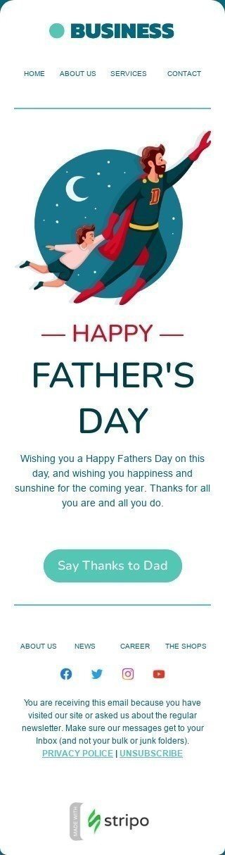 Say thanks to dad Email Template by Stripo.email