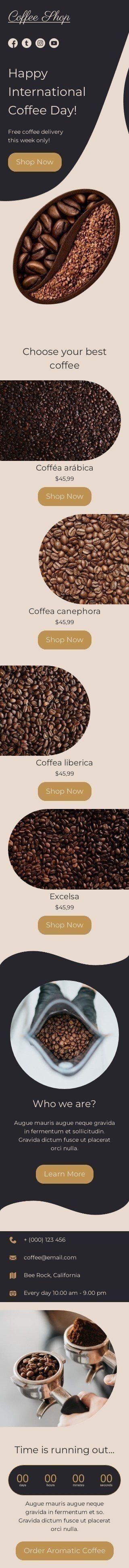 Choose your best coffee Email Template by Stripo.email