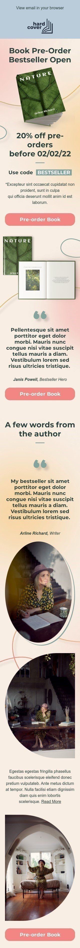 Book Pre-Order Bestseller Open Email Template by Stripo.email