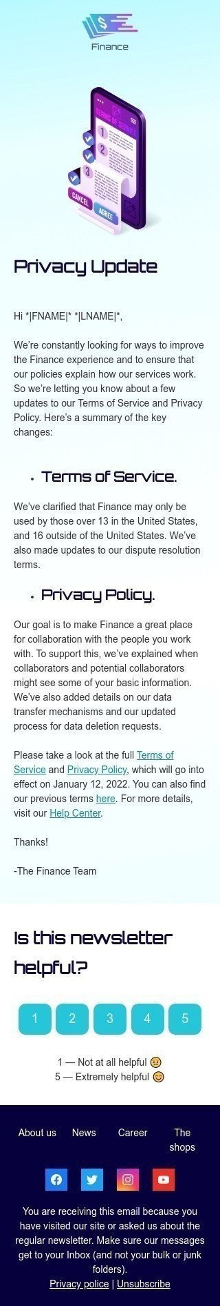 Privacy Update Email Template by Stripo.email
