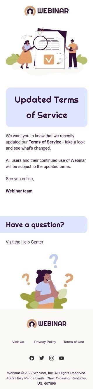 Updated Terms of Service Email Template by Stripo.email