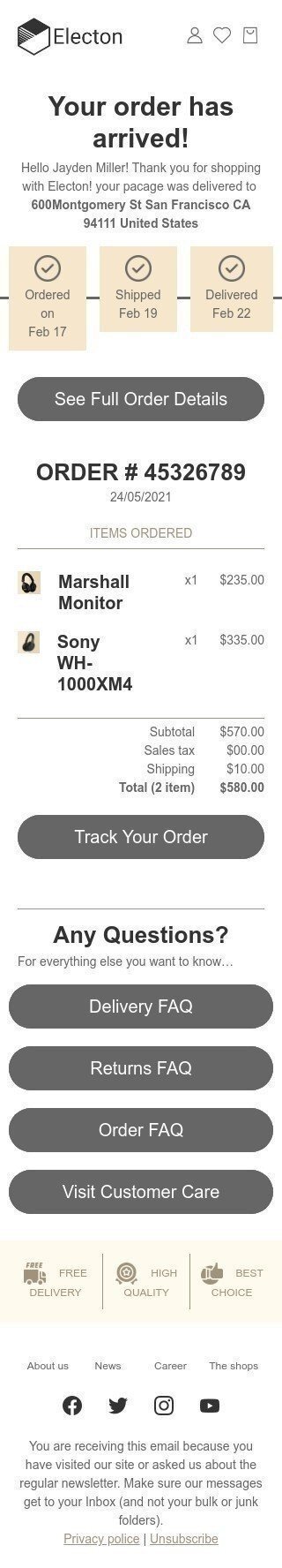 Your order has arrived Email Template by Stripo.email