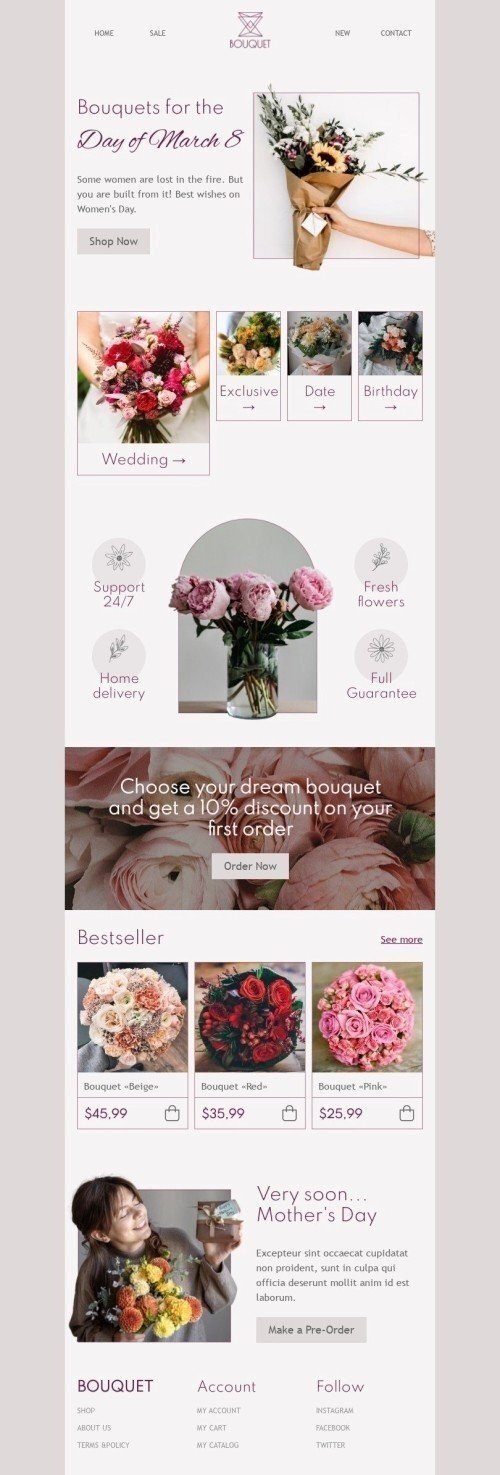 40 Gifts & Flowers Email Templates 📭 | Free Gifts & Flowers HTML Email ...