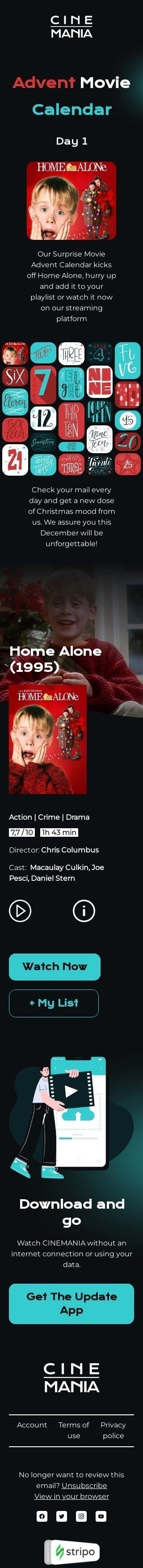 Advent movie calendar Email Template by Stripo.email