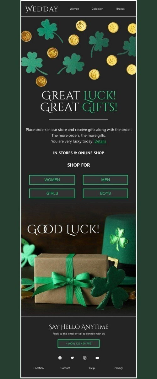 28 St. Patrick's Day Email Templates 📭 | Free St. Patrick's Day HTML ...