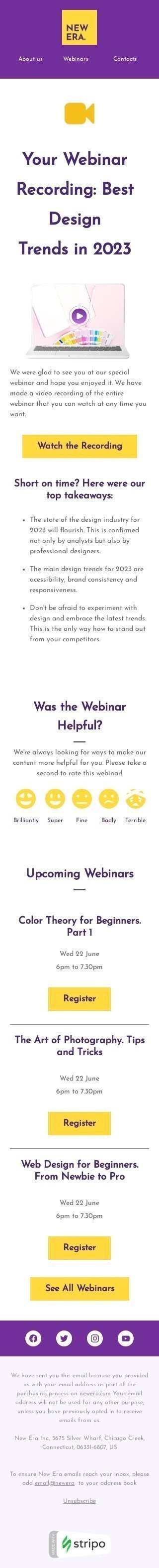 Your webinar recording Email Template by :full_name — Stripo.email