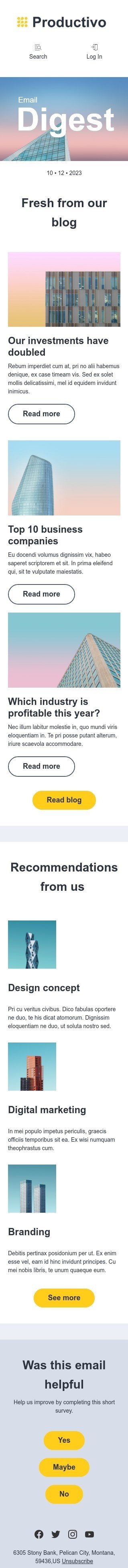 Minimal email digest Email Template by Stripo.email