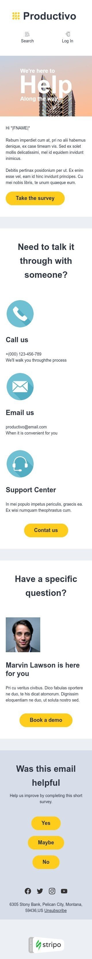 We're here to help along the way Email Template by Stripo.email
