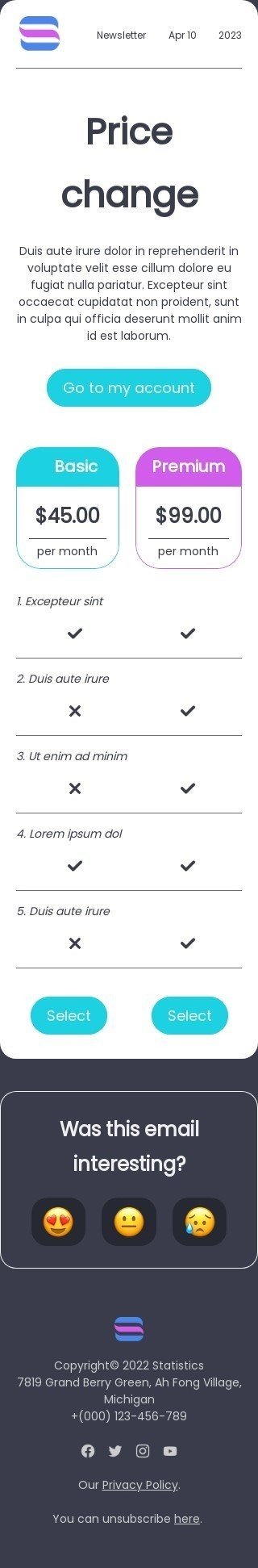 Price change Email Template by Stripo.email