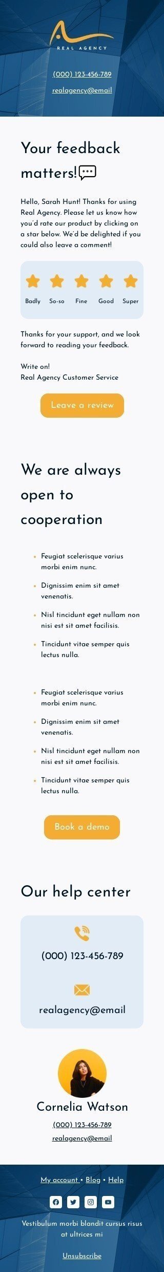 Your feedback matters! Email Template by Stripo.email