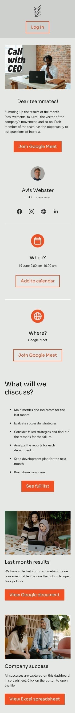 Call with CEO Email Template by Stripo.email