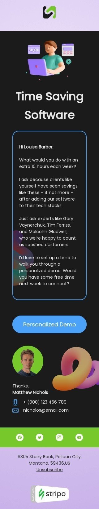 Time saving software Email Template by Stripo.email