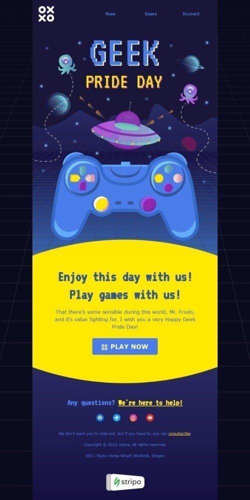 Play games with us Email Template by Stripo.email