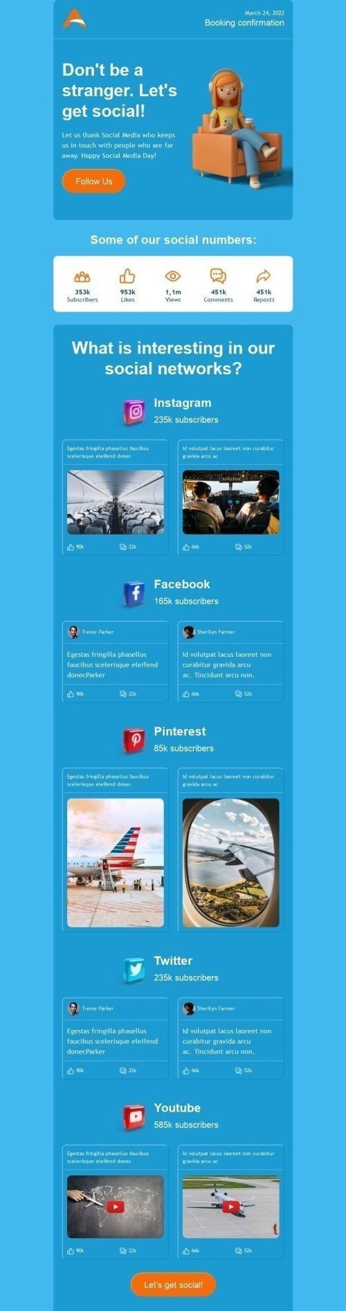 17 Airline Email Templates 📭 | Free Airline HTML Email Template ...