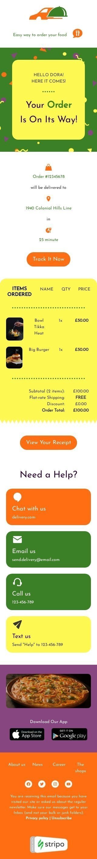 Easy way to order your food Email Template by Stripo.email