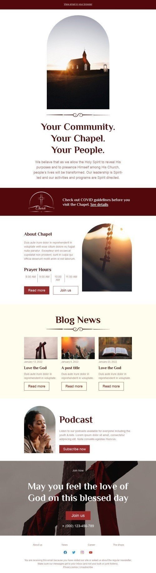 19 Church Email Templates 📭 | Free Church HTML Email Template — Stripo ...