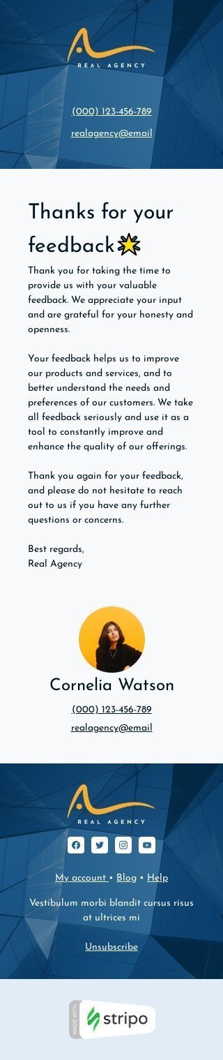 Thanks for taking the time Email Template by :full_name — Stripo.email