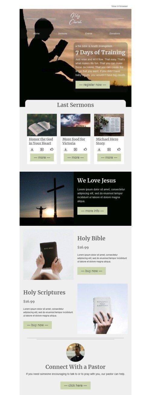 19 Church Email Templates 📭 | Free Church HTML Email Template — Stripo ...