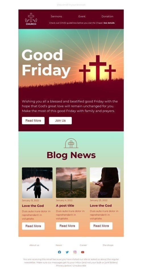 19 Church Email Templates 📭 | Free Church HTML Email Template — Stripo ...