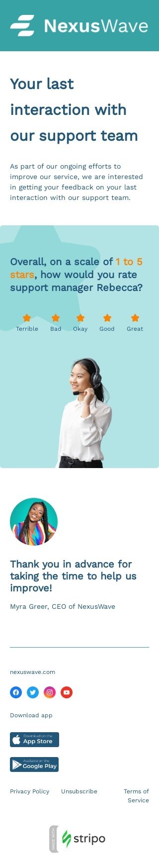 We value your feedback Email Template by Stripo.email