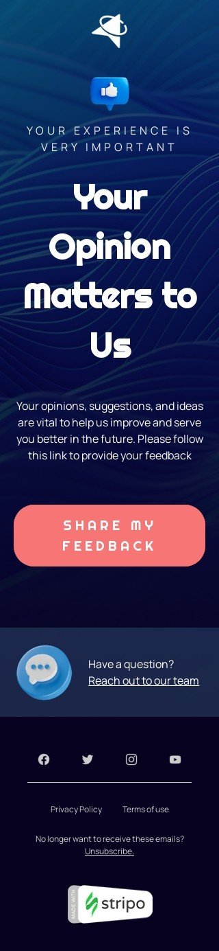 Your experience is very important Email Template by Stripo.email