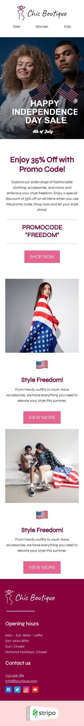 Style freedom Email Template by Stripo.email