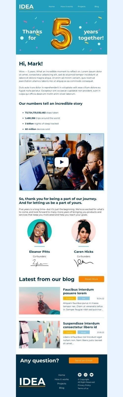 5 years together Email Template by Stripo.email