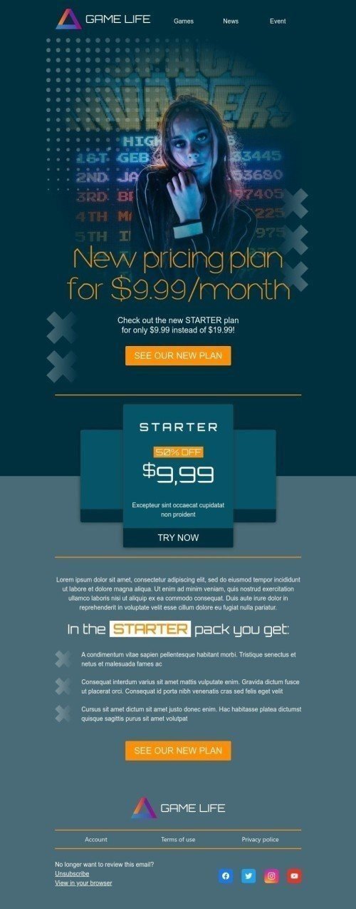 New pricing plan Email Template by Stripo.email
