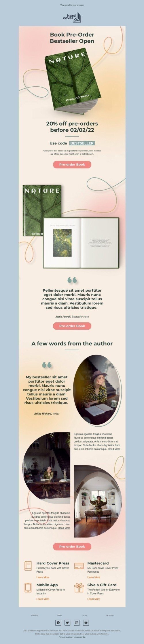 Book Pre-Order Bestseller Open Email Template by Stripo.email