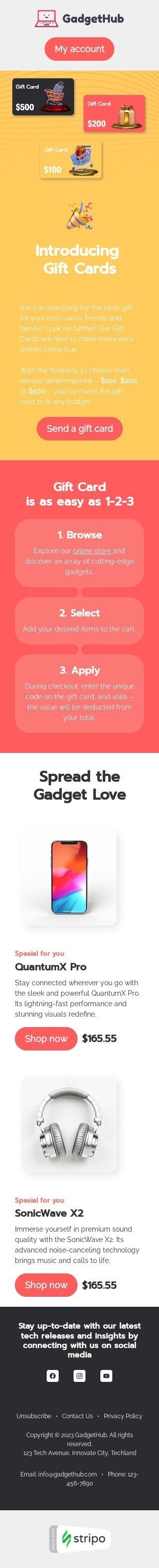 Introducing gift cards Email Template by :full_name — Stripo.email