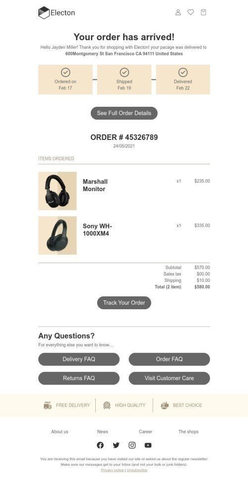 Your order has arrived Email Template by Stripo.email