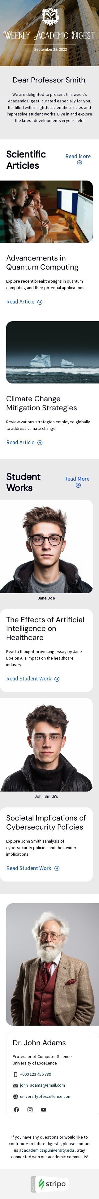 Weekly academic digest Email Template by Stripo.email