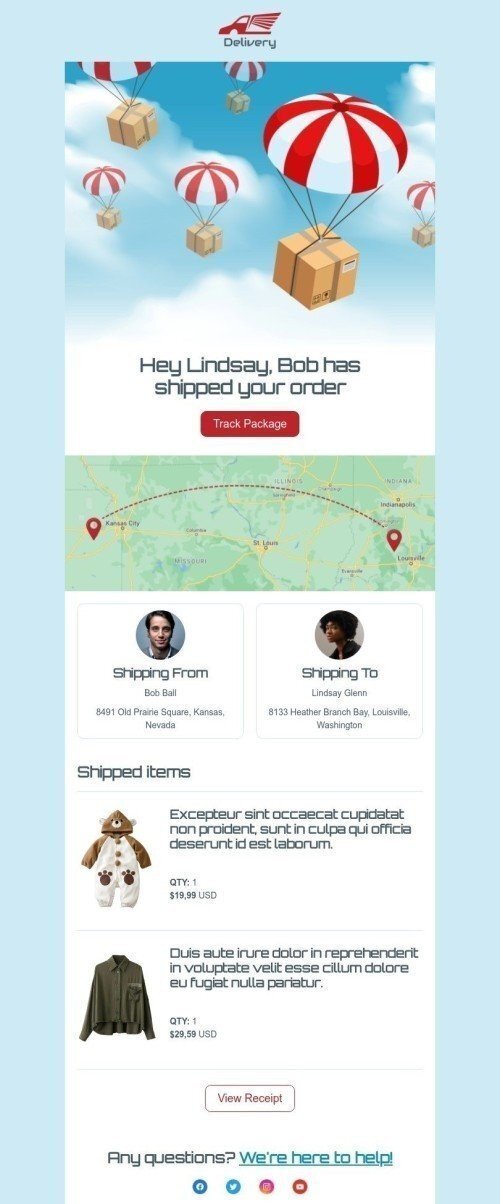 28 Delivery Email Templates 📭 | Free Delivery HTML Email Template ...