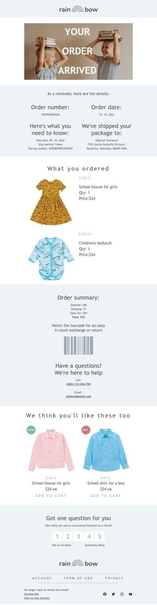 Your order arrived Email Template by Stripo.email