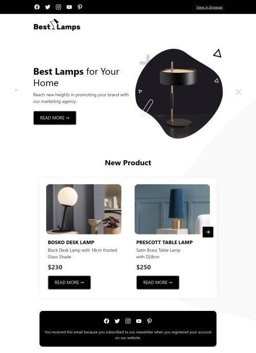 Best lamps for your home Email Template by Stripo.email