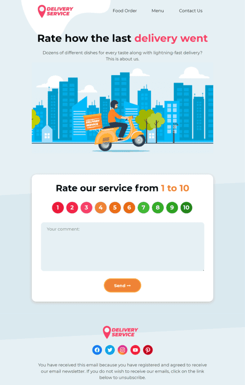 Rate delivery Email Template by Stripo.email