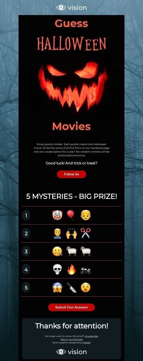 Guess Halloween movies Email Template by :full_name — Stripo.email